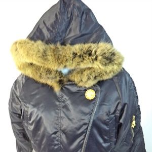 G-Unit | Jackets & Coats | G Unit Cropped Down Jacket Rabbit Fur Trim ...